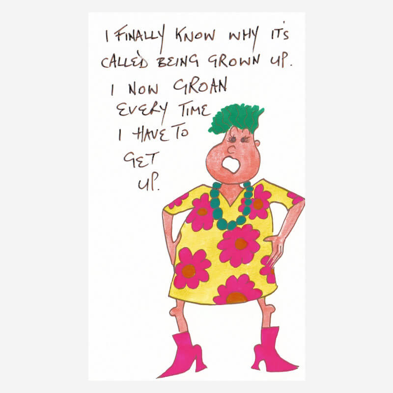 Grown up & groan birthday card for grown ups - Cards by Suze